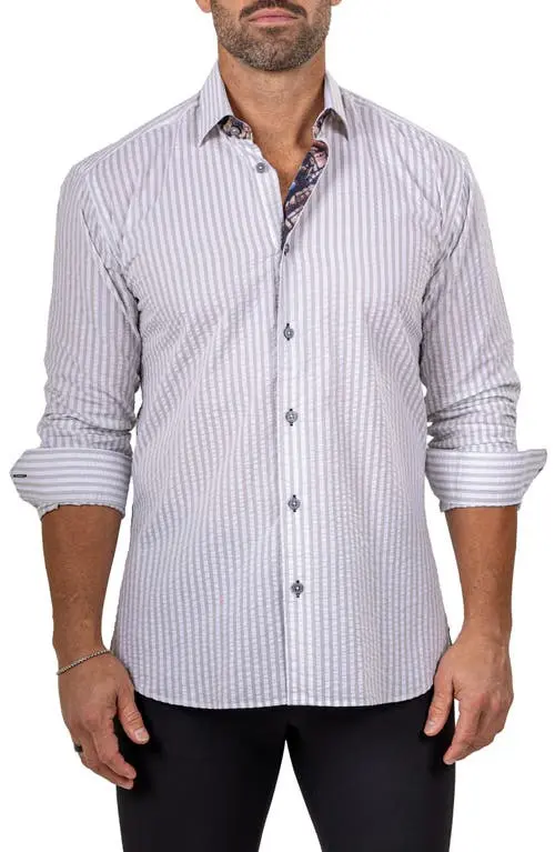 MACEOO Fibonacci Marthy Contemporary Fit Button-up Shirt - Grey