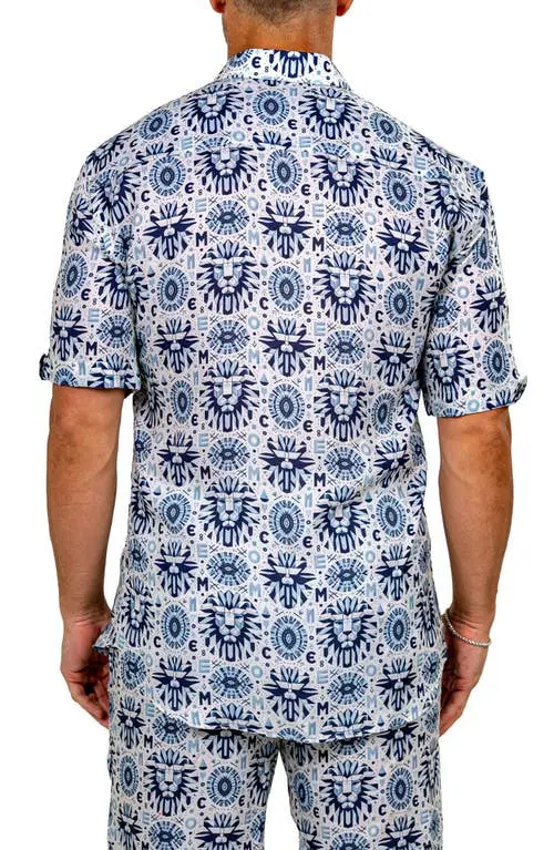 MACEOO Galileo Marthy Short Sleeve Button-up Shirt - White