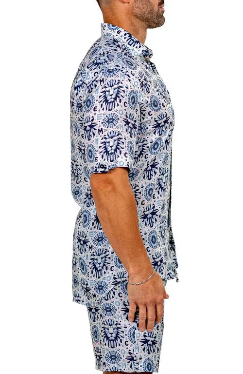 MACEOO Galileo Marthy Short Sleeve Button-up Shirt - White