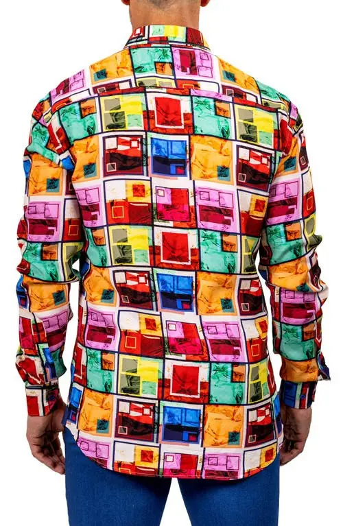 MACEOO Fibonacci Marthyr 0299 Contemporary Fit Button-up Shirt - Red