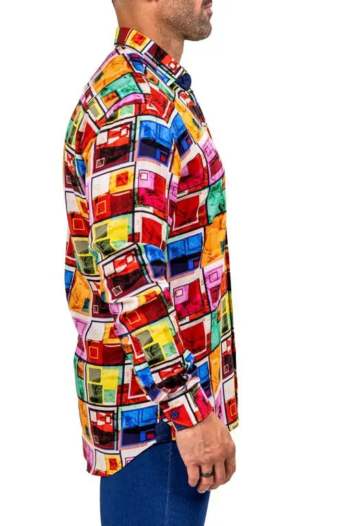 MACEOO Fibonacci Marthyr 0299 Contemporary Fit Button-up Shirt - Red