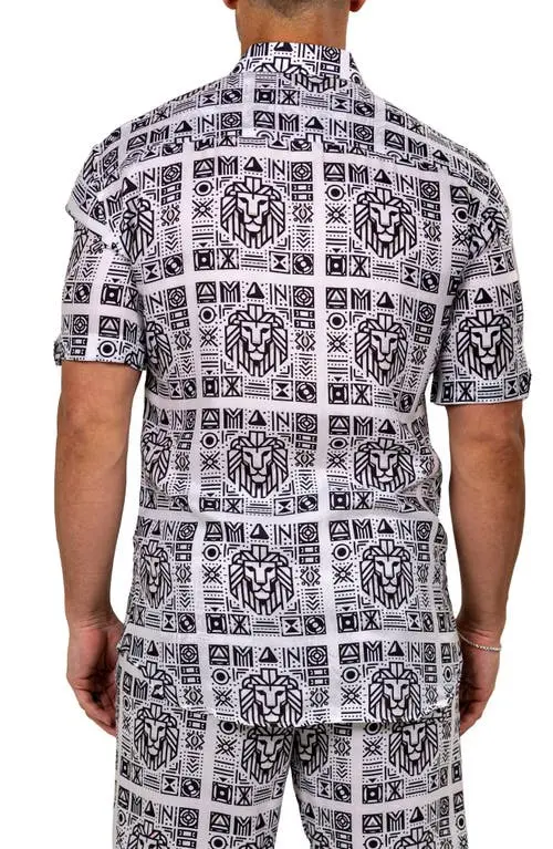 MACEOO Galileo Marthy Short Sleeve Button-up Shirt - White