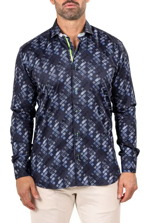 MACEOO Einstein Marthyr 0293 Contemporary Fit Button-up Shirt - Blue