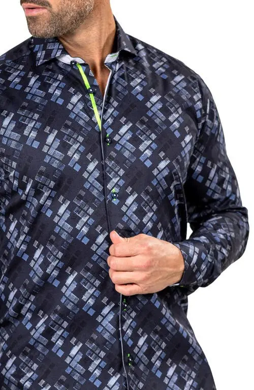MACEOO Einstein Marthyr 0293 Contemporary Fit Button-up Shirt - Blue