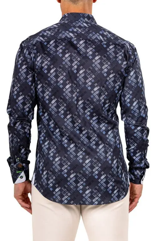MACEOO Einstein Marthyr 0293 Contemporary Fit Button-up Shirt - Blue