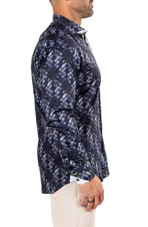 MACEOO Einstein Marthyr 0293 Contemporary Fit Button-up Shirt - Blue
