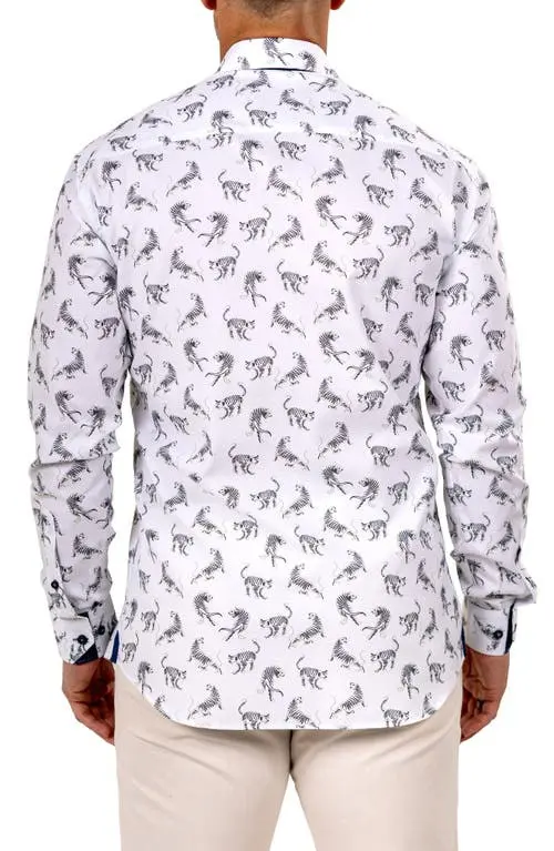 MACEOO Fibonacci Marthyr 0316 Contemporary Fit Button-up Shirt - White