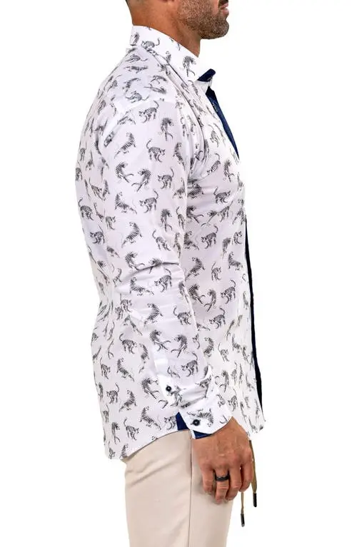 MACEOO Fibonacci Marthyr 0316 Contemporary Fit Button-up Shirt - White