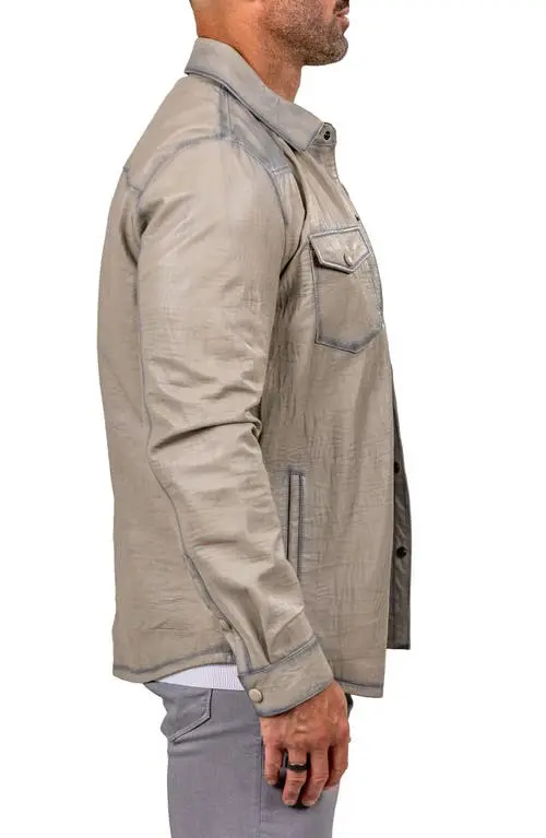 MACEOO Leather Shirt Jacket