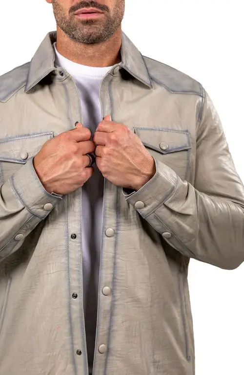 MACEOO Leather Shirt Jacket