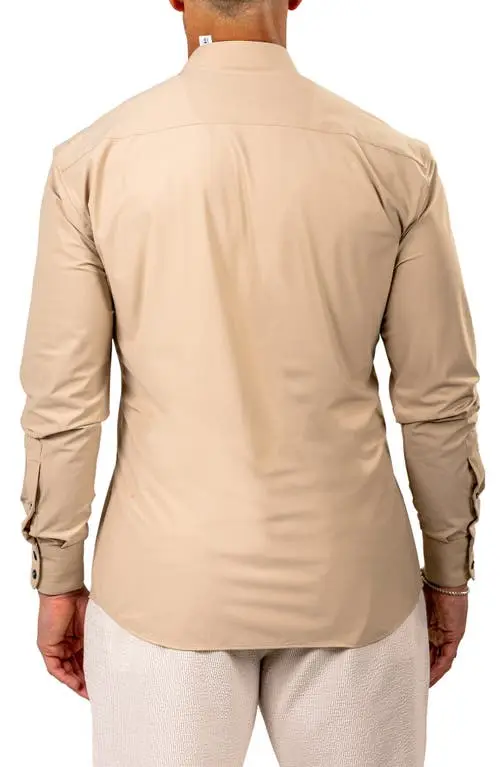 MACEOO Eins Shaped Fit Marthy3009 Knit Button-up Shirt - Brown