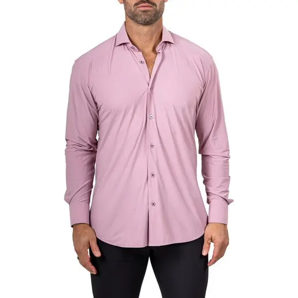 MACEOO Eins Shaped Fit Marthy3010 Knit Button-up Shirt - Pink