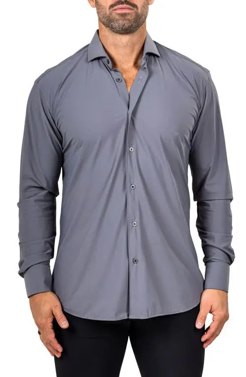 MACEOO Eins Shaped Fit Marthy3014 Knit Button-up Shirt - Grey