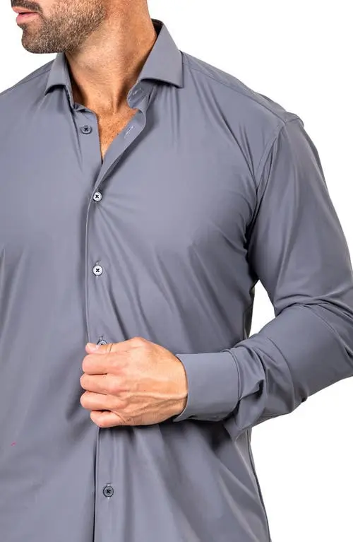 MACEOO Eins Shaped Fit Marthy3014 Knit Button-up Shirt - Grey