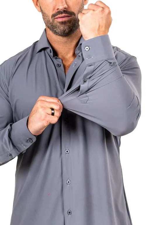 MACEOO Eins Shaped Fit Marthy3014 Knit Button-up Shirt - Grey