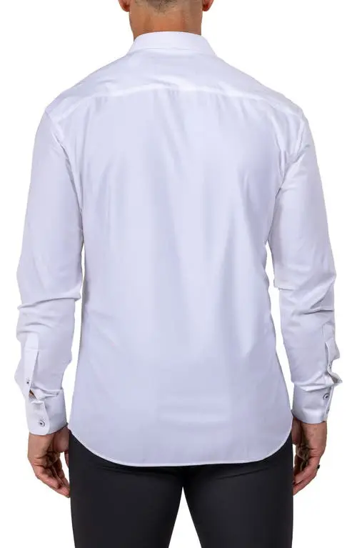 MACEOO Eins Shaped Fit Marthy3008 Knit Button-up Shirt - White