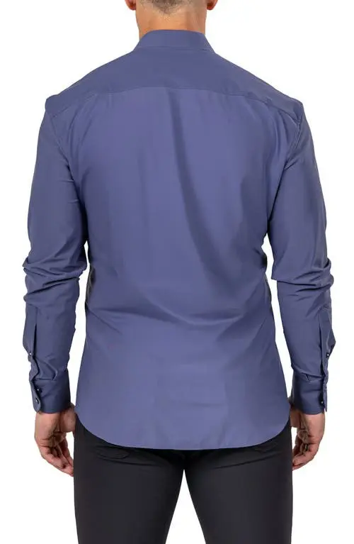 MACEOO Eins Shaped Fit Marthy3011 Knit Button-up Shirt - Blue