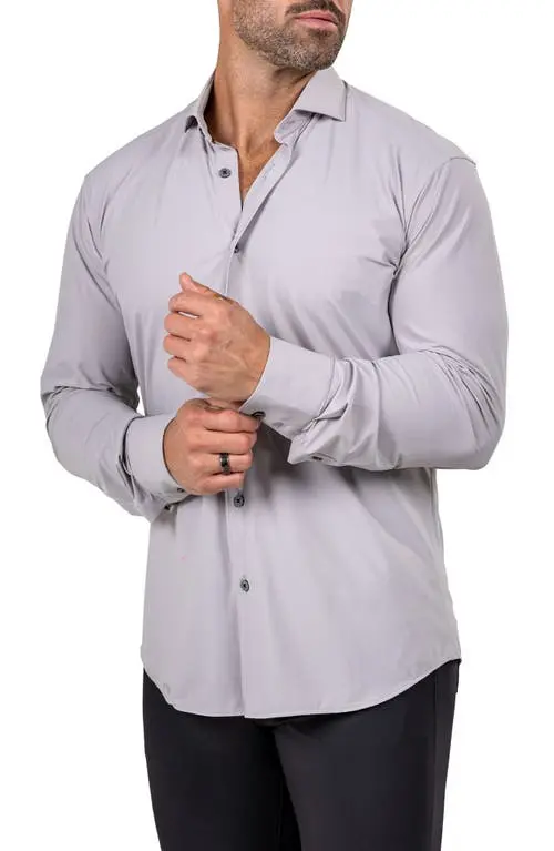 MACEOO Eins Shaped Fit Marthy3016 Knit Button-up Shirt - Grey