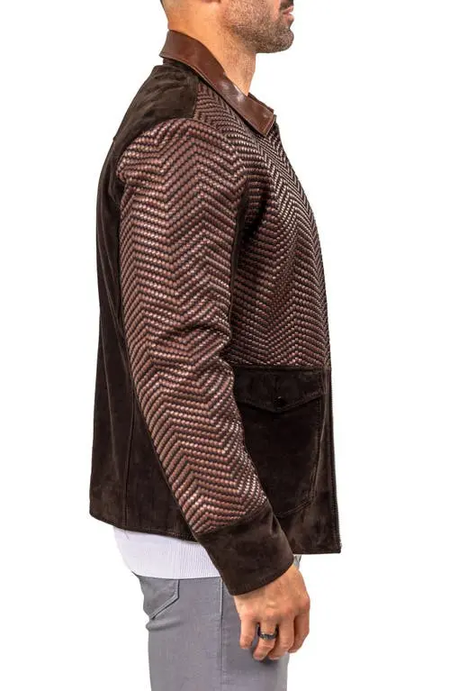 MACEOO Textured Leather Jacket
