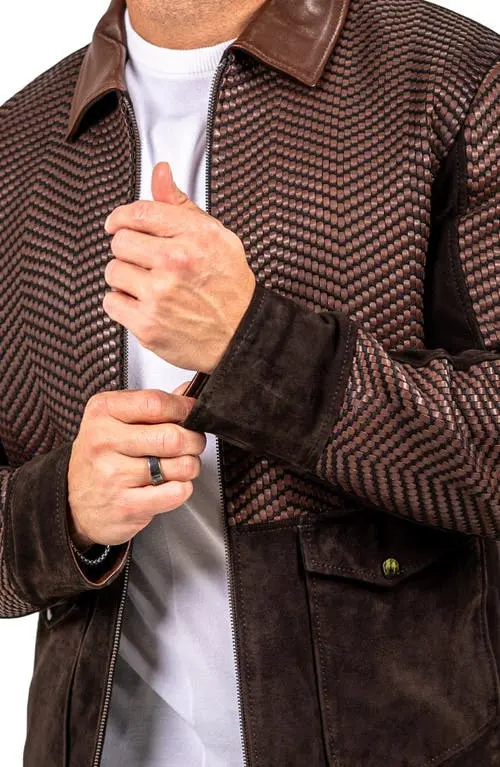 MACEOO Textured Leather Jacket