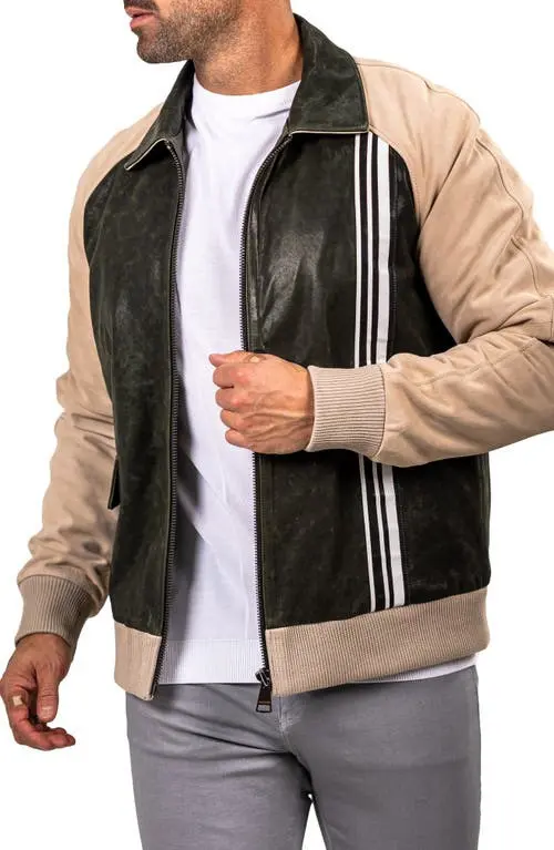 MACEOO Leather Bomber Jacket