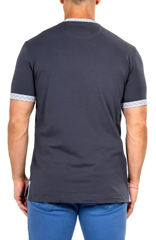 MACEOO Edison Marthyr0008 Cotton V-neck T-shirt - Grey