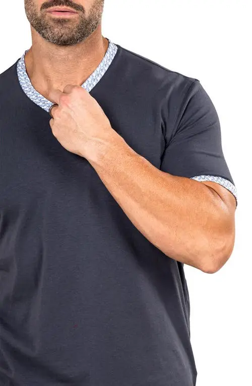 MACEOO Edison Marthyr0008 Cotton V-neck T-shirt - Grey