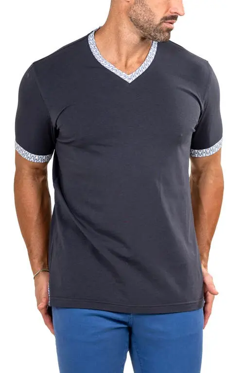 MACEOO Edison Marthyr0008 Cotton V-neck T-shirt - Grey