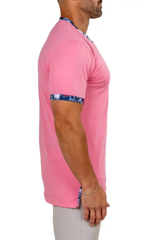 MACEOO Edison Marthyr1101 Cotton V-neck T-shirt - Pink