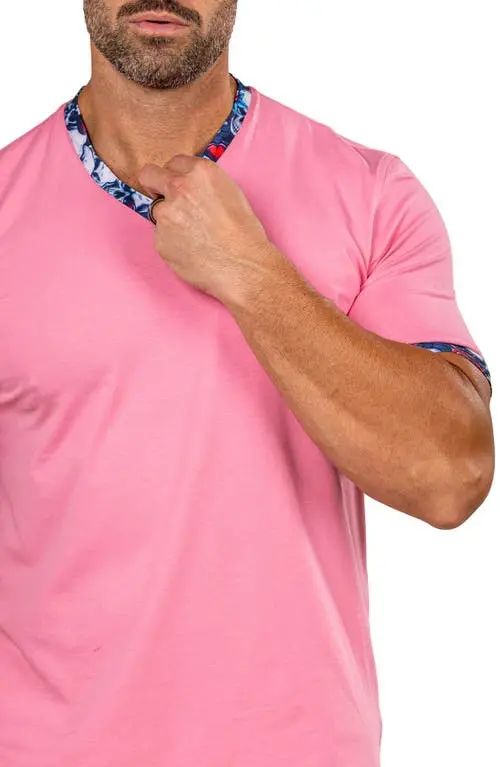 MACEOO Edison Marthyr1101 Cotton V-neck T-shirt - Pink