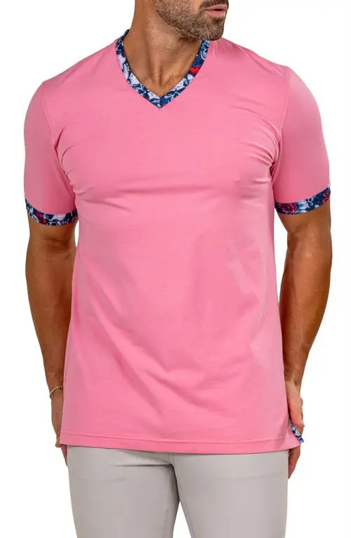 MACEOO Edison Marthyr1101 Cotton V-neck T-shirt - Pink