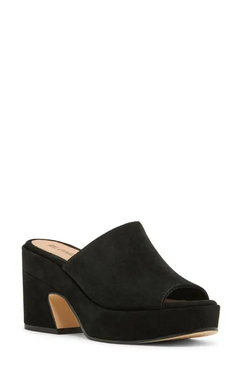 Blondo Platform Slide Sandal - Black Suede