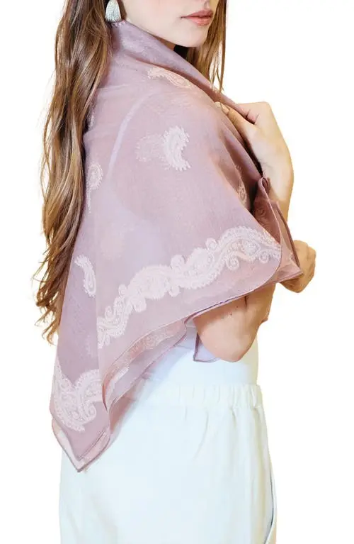 PETIT MOMENTS Everly Paisley Glitter Square Scarf - Rose