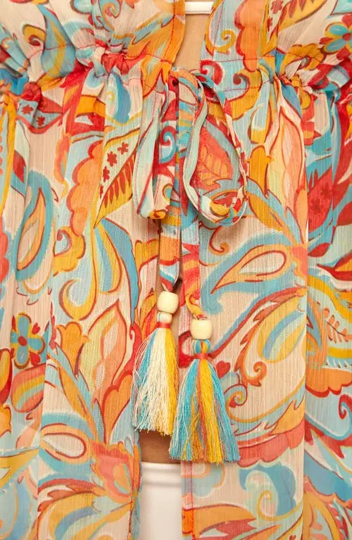 Lucky Brand Printed Chiffon Cover-up Tunic
