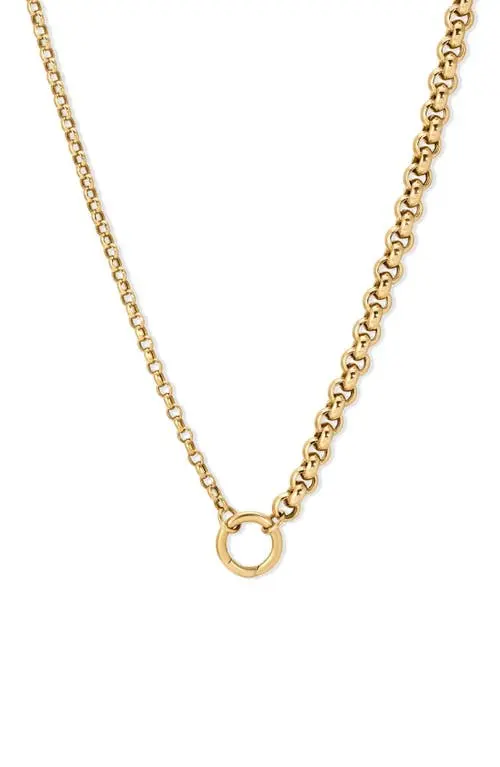 Adina Reyter 14k Gold Half & Half Rolo Chain Necklace - 14k Yellow Gold
