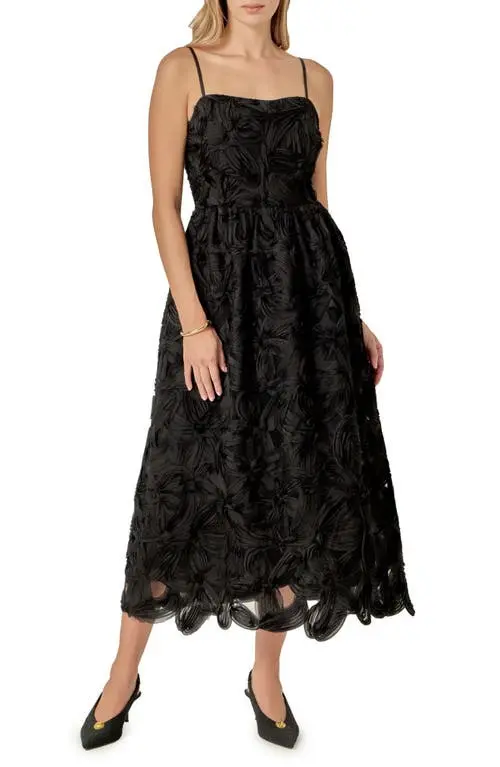 English Factory Floral Soutache Midi Dress