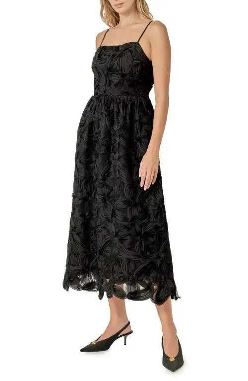 English Factory Floral Soutache Midi Dress