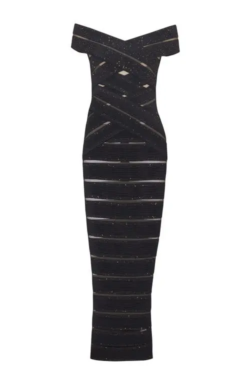 Balmain Mesh Knit Bodycon Dress - Black