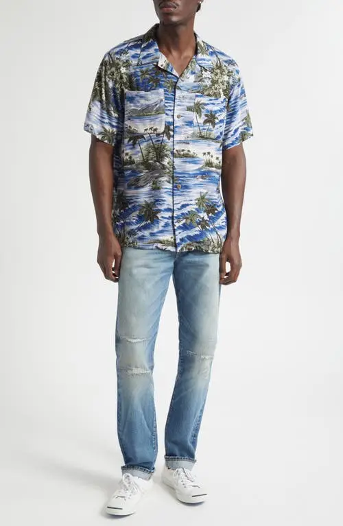Double Rl Tropical Print Camp Shirt