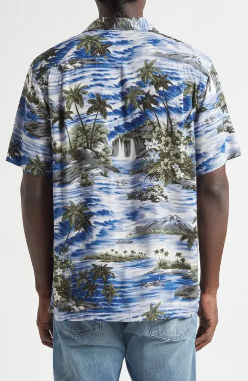 Double Rl Tropical Print Camp Shirt