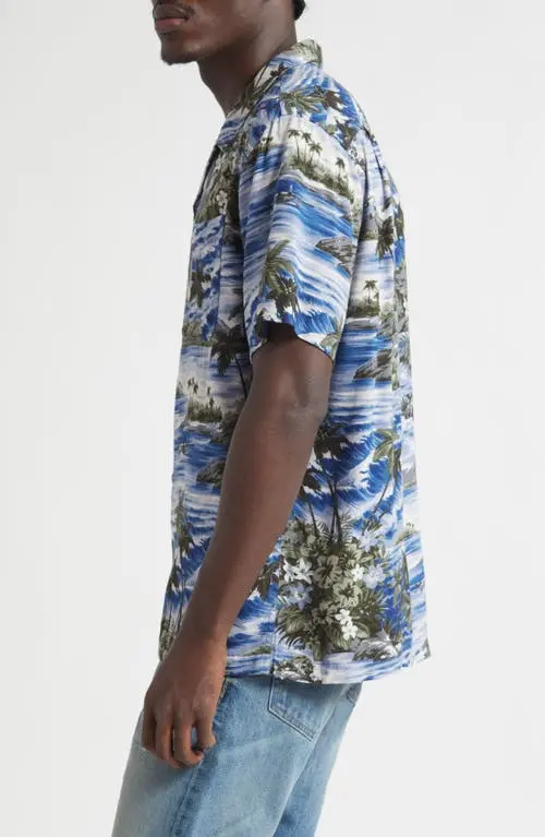 Double Rl Tropical Print Camp Shirt