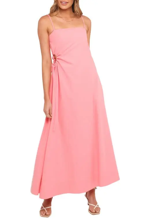 PETAL & PUP Corina Cutout Cotton Maxi Sundress - Watermelon