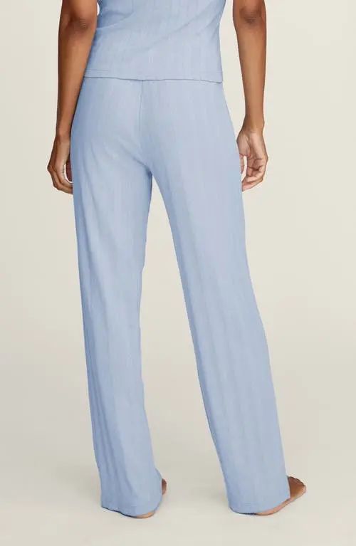 PETITE PLUME Pima Cotton Pointelle Pajama Pants - Blue