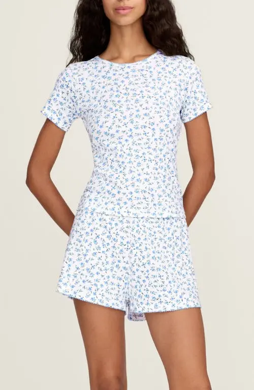 PETITE PLUME Pima Cotton Pointelle T-shirt - Blue