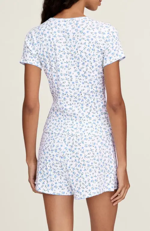 PETITE PLUME Pima Cotton Pointelle T-shirt - Blue