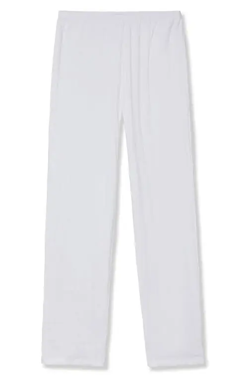 PETITE PLUME Pima Cotton Pointelle Pants - White