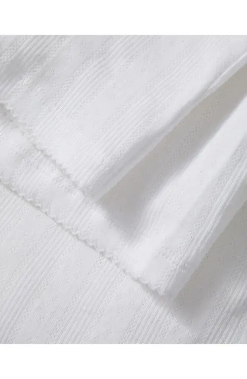 PETITE PLUME Pima Cotton Pointelle Pants - White
