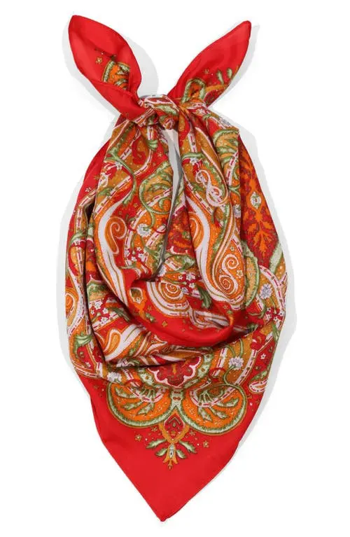 PETIT MOMENTS Penny Paisley Square Scarf - Red