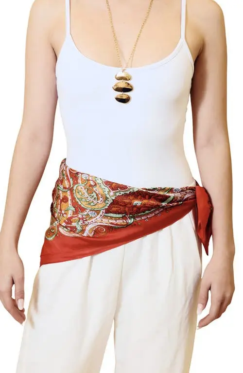 PETIT MOMENTS Penny Paisley Square Scarf - Red