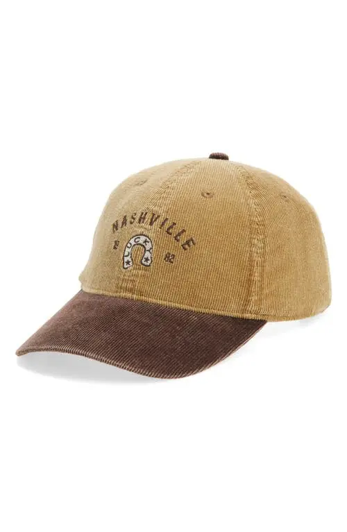 Bp. Corduroy Baseball Cap - Ivory- Brown Nashville